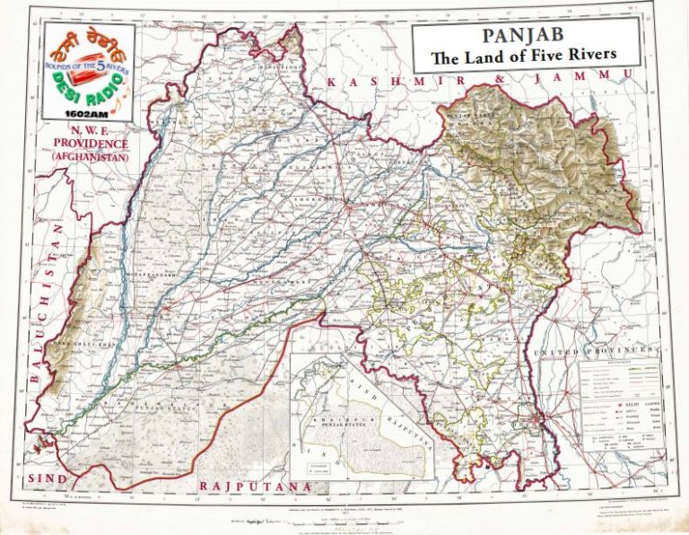 Pre and post partition maps of the Panjab | Desi Radio